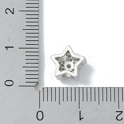 Wholesale Rack Plating Brass Micro Pave Clear Cubic Zirconia Beads ...